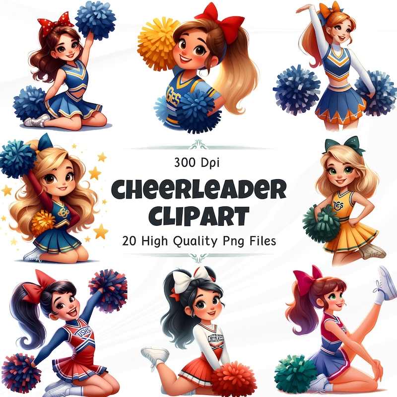 Cheerleader Clip Art - Etsy