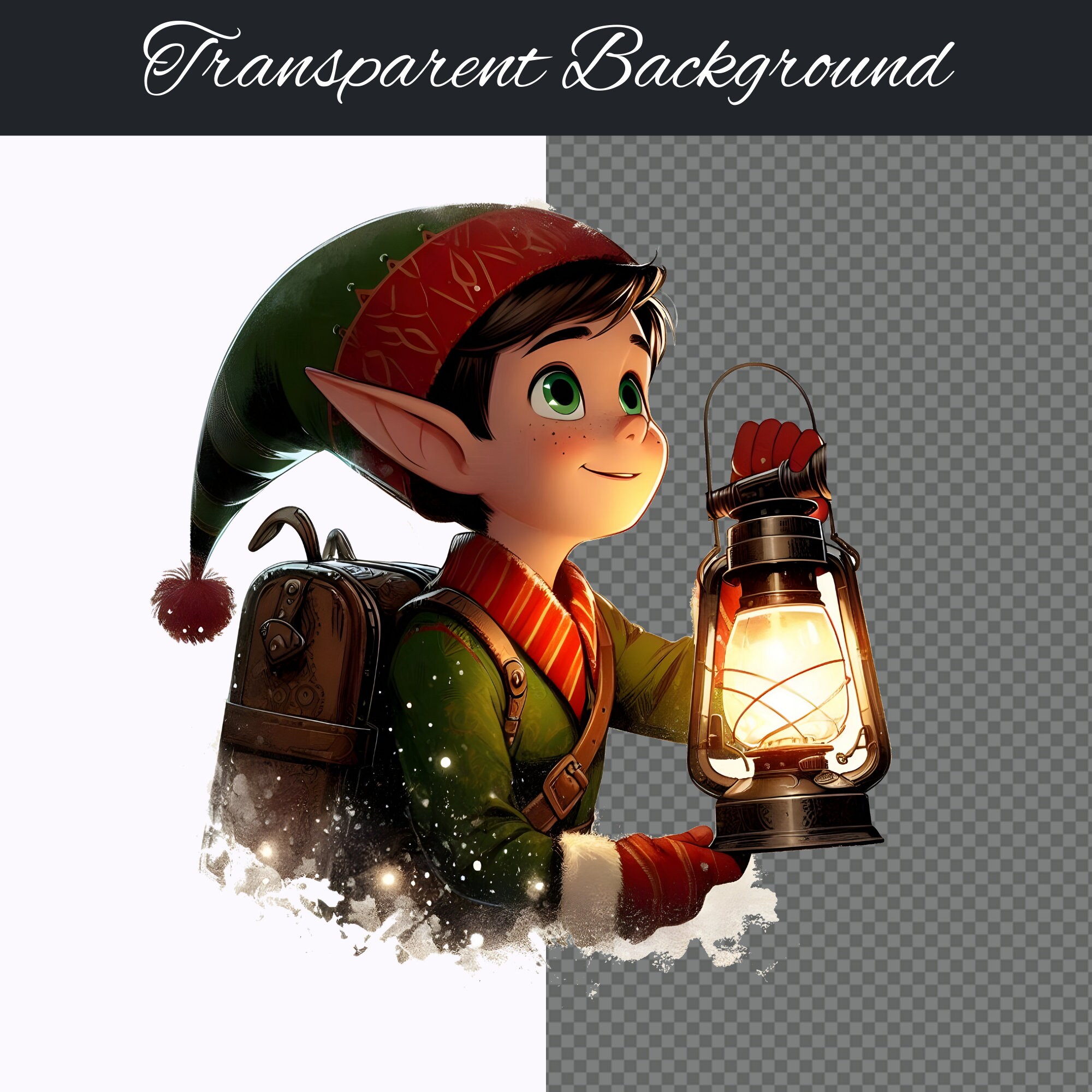 Cute Elf Clipart Set 300 DPI, High-resolution, Transparent Background ...