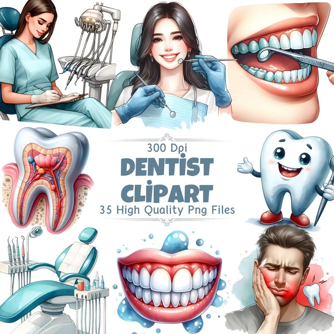 Dentist Clipart High Quality 300 DPI, Digital Download With Commercial ...