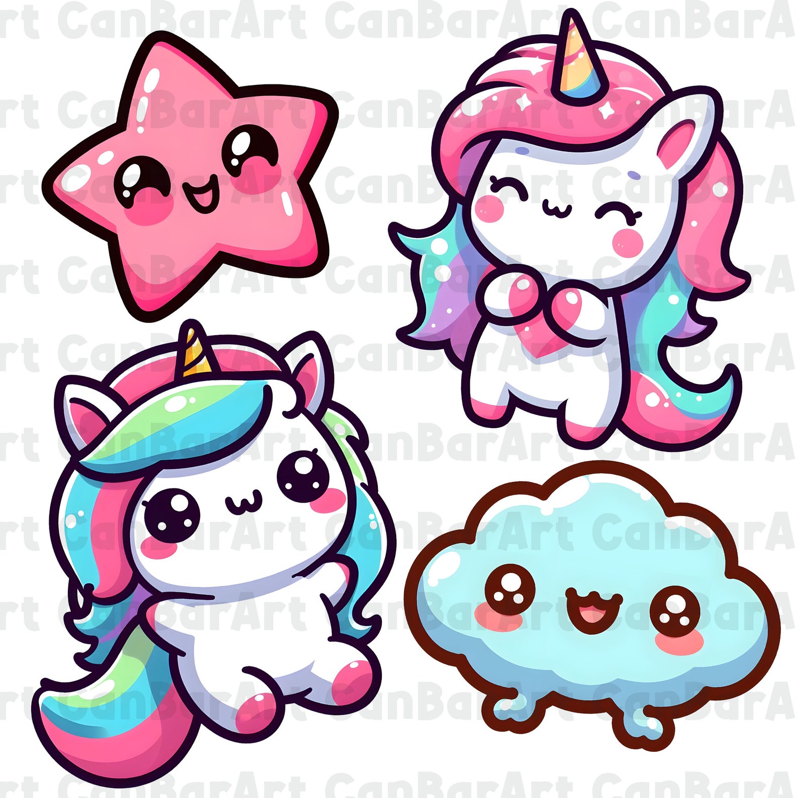 Kawaii Unicorn Clipart, Cute Unicorn 100 Png, Cute Kawaii Clipart ...
