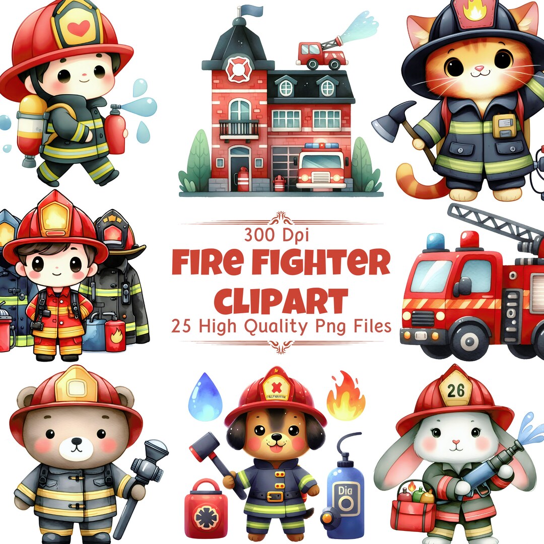 Firefighter Clipart High-resolution 300 DPI Graphics Transparent ...