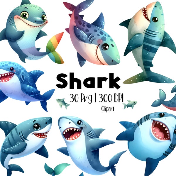 Shark Clipart - Etsy