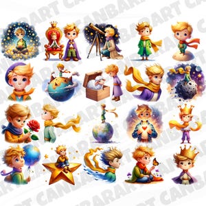 Watercolor Little Prince Clipart Set 300 DPI, High-resolution ...