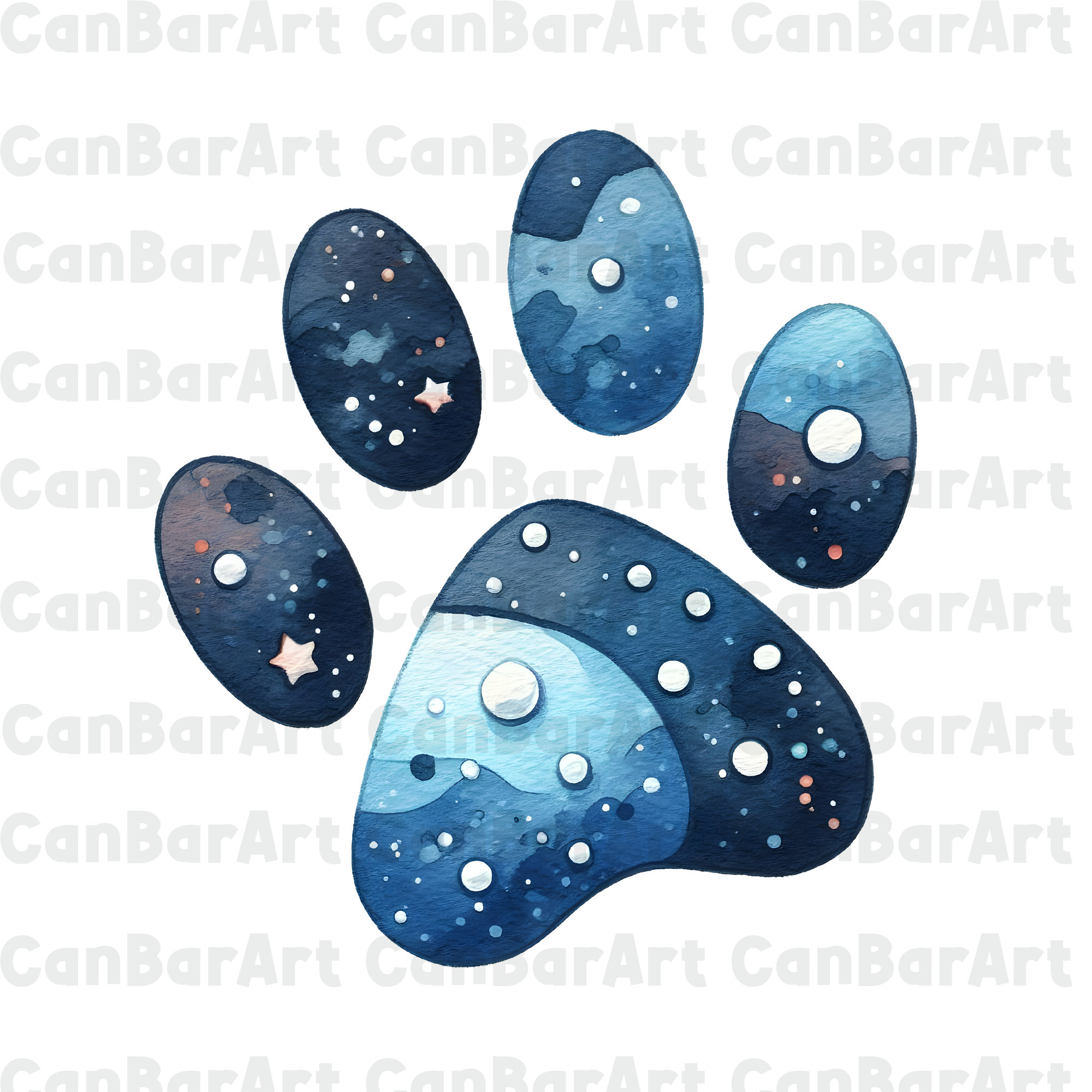 Paw Print Clip Art Collection High-resolution Dog & Cat Paws, Instant ...