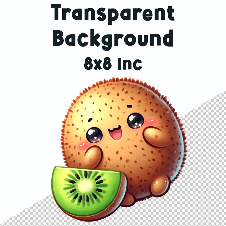 Kawaii Fruits Clipart, 24 Png Cute Fruits, Commercial Use, Banana ...