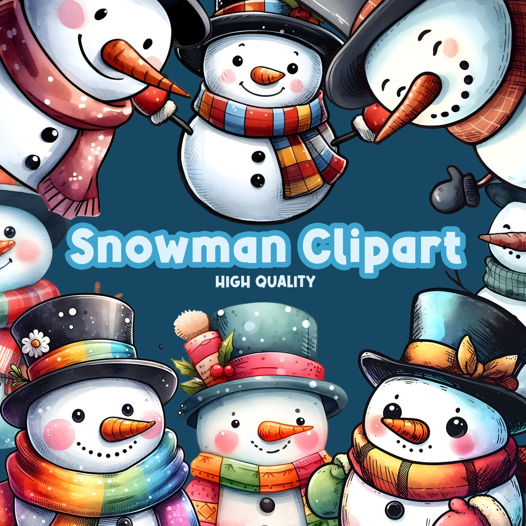 Christmas Snowman Clipart, 30 Png High Quality, Cute Snowman ...