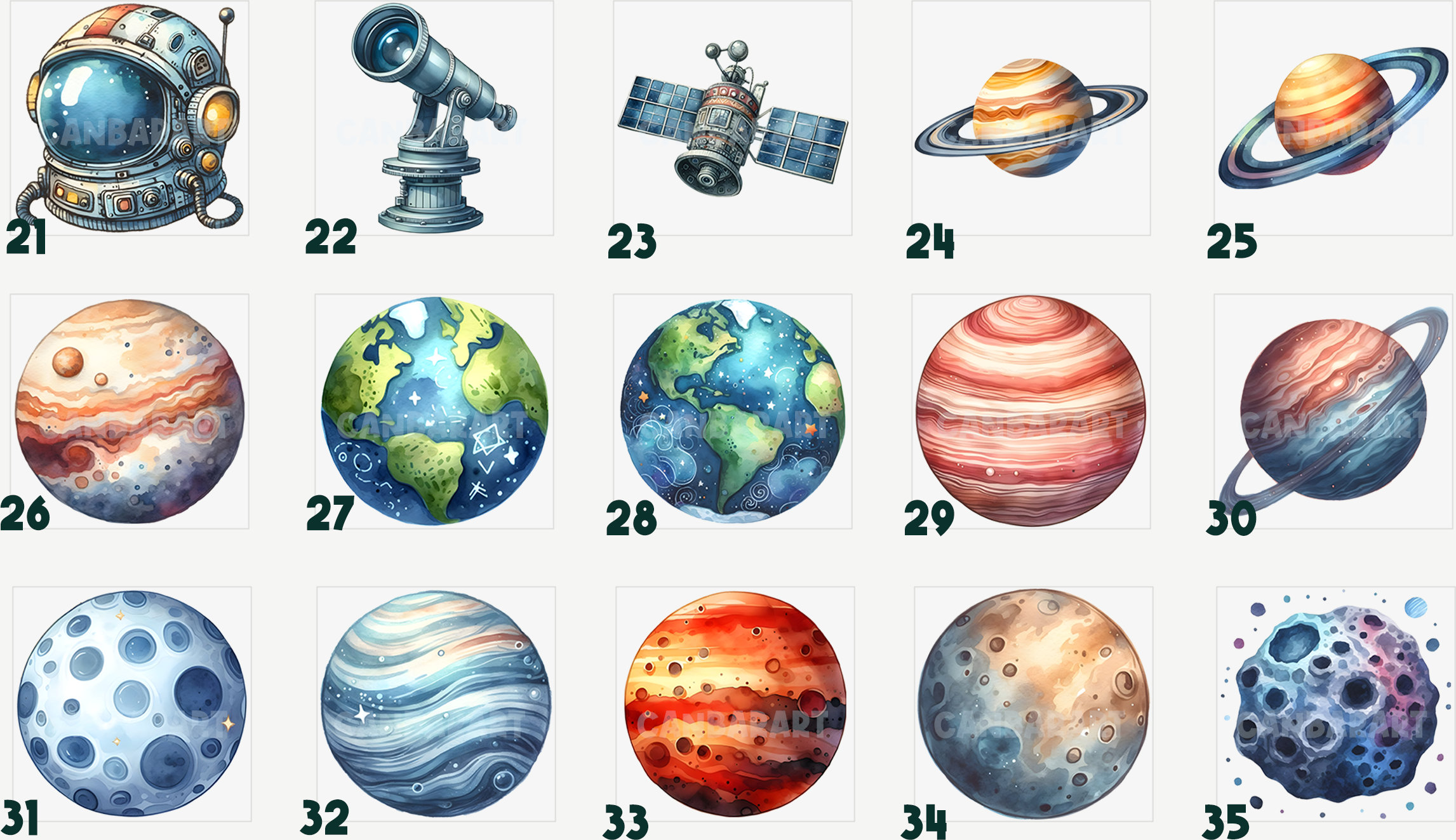 Space Clipart Astronaut Png Planets Clip Art Trasparent Background Cute ...