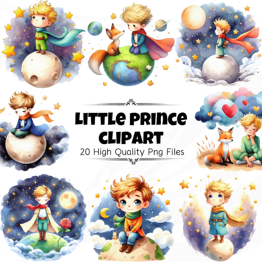 Little Prince Clipart Collection 20 PNG Files, Commercial Use, Digital ...