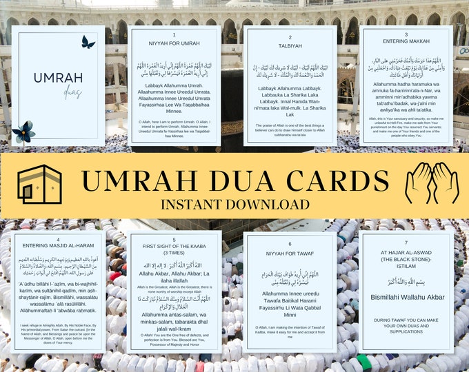 Umrah Duas Cards Printable Umrah Guide Book Umrah Dua Digital Duas for ...