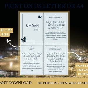 Umrah Duas Cards Printable Umrah Guide Book Umrah Dua Digital Duas for ...