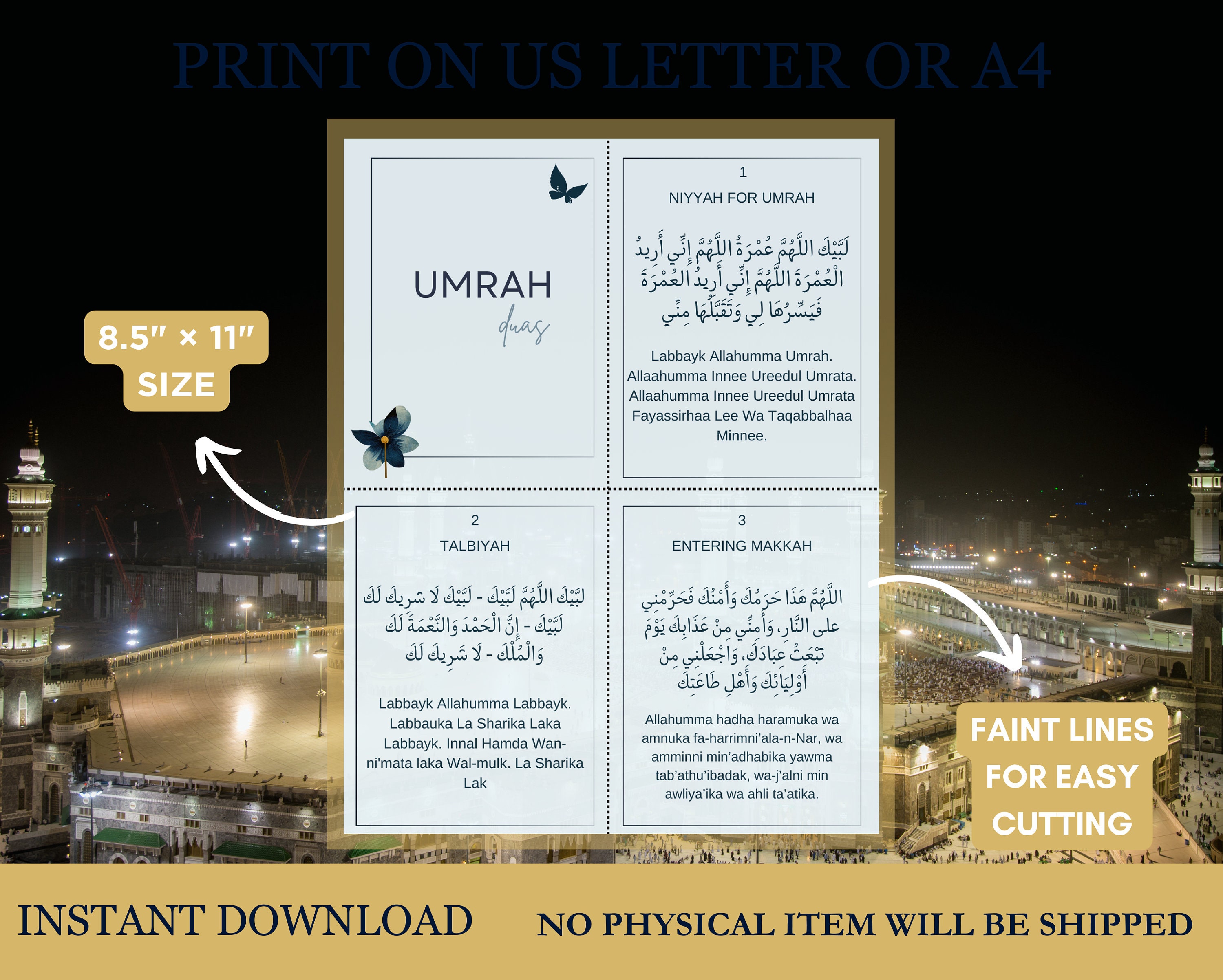 Umrah Duas Cards Printable Umrah Guide Book Umrah Dua Digital Duas for ...