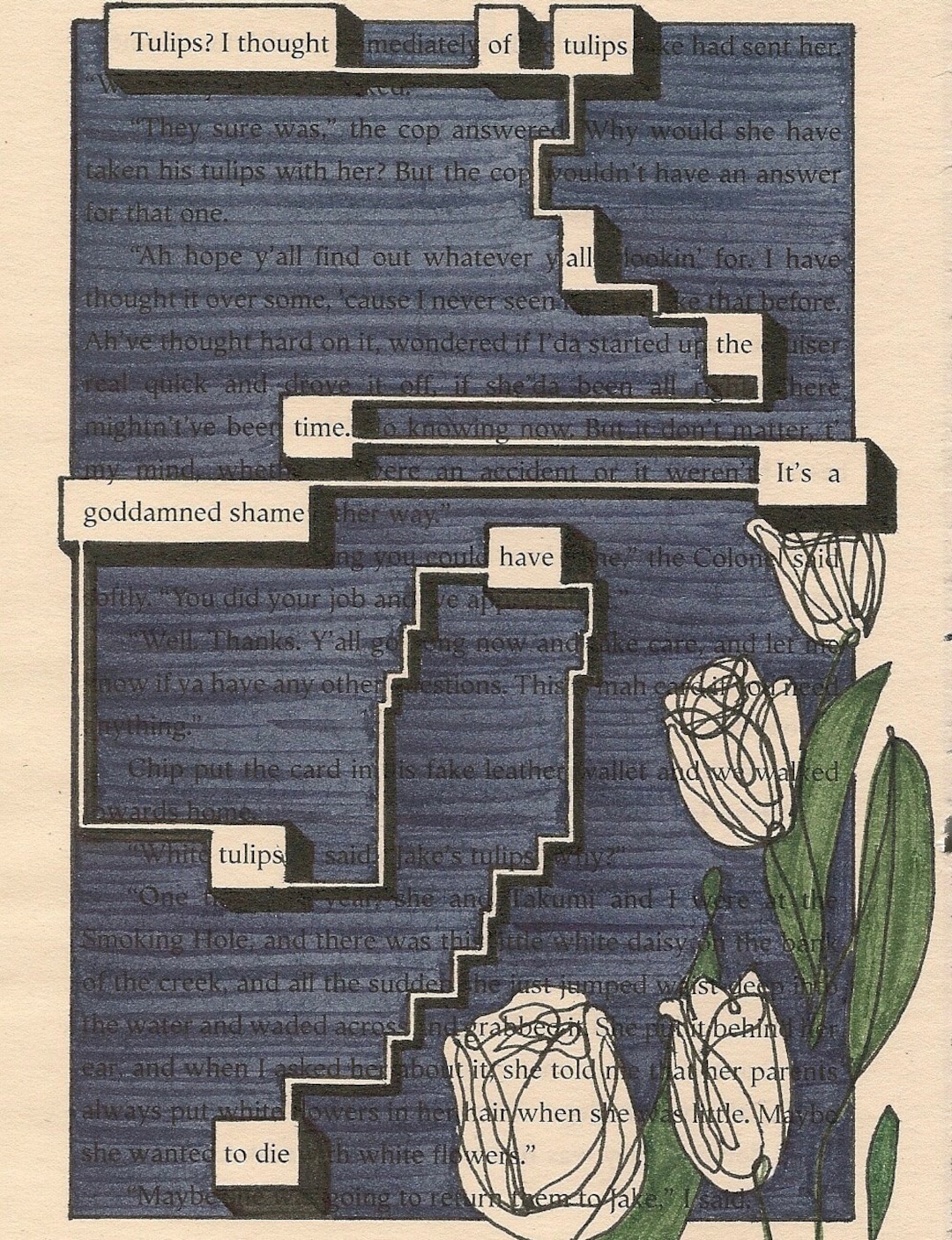 Blackout Poetry: Tulips | Digital - Etsy