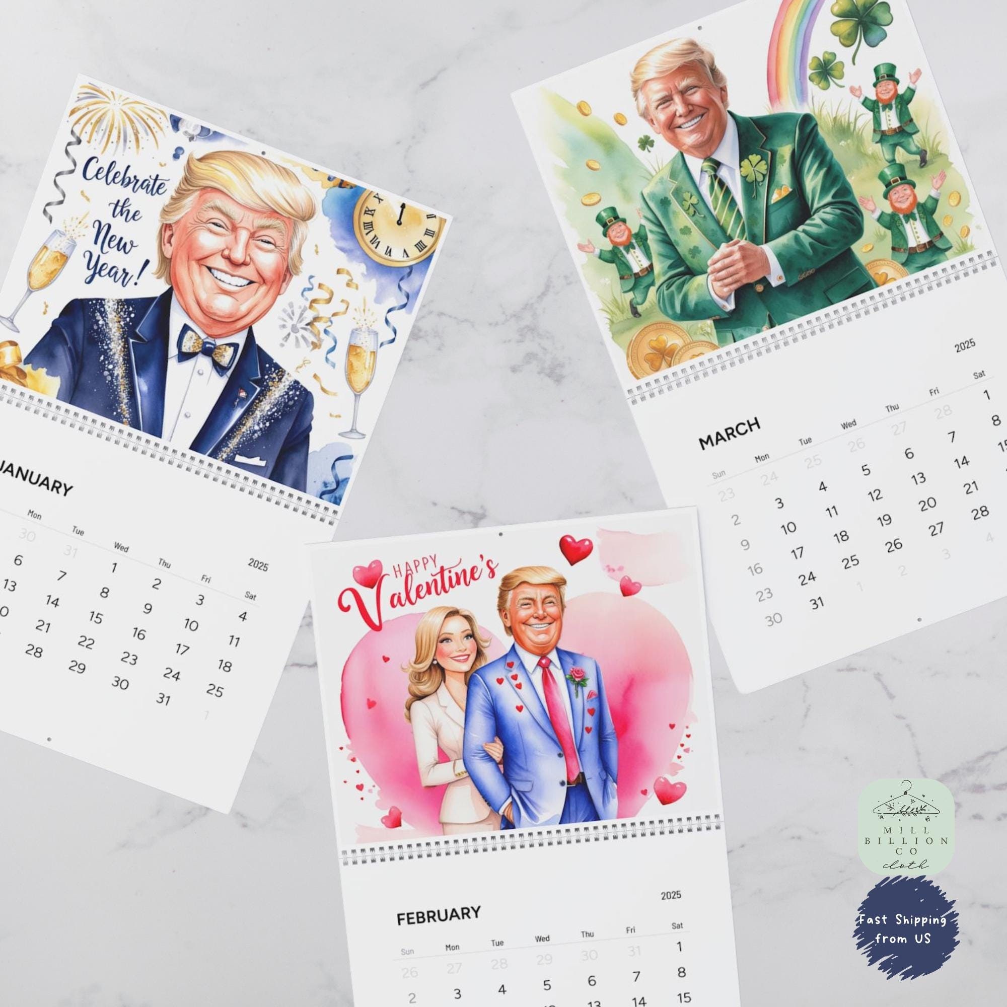 2025 Presidential Calendar, Trump Wall Calendar, Political Christmas ...