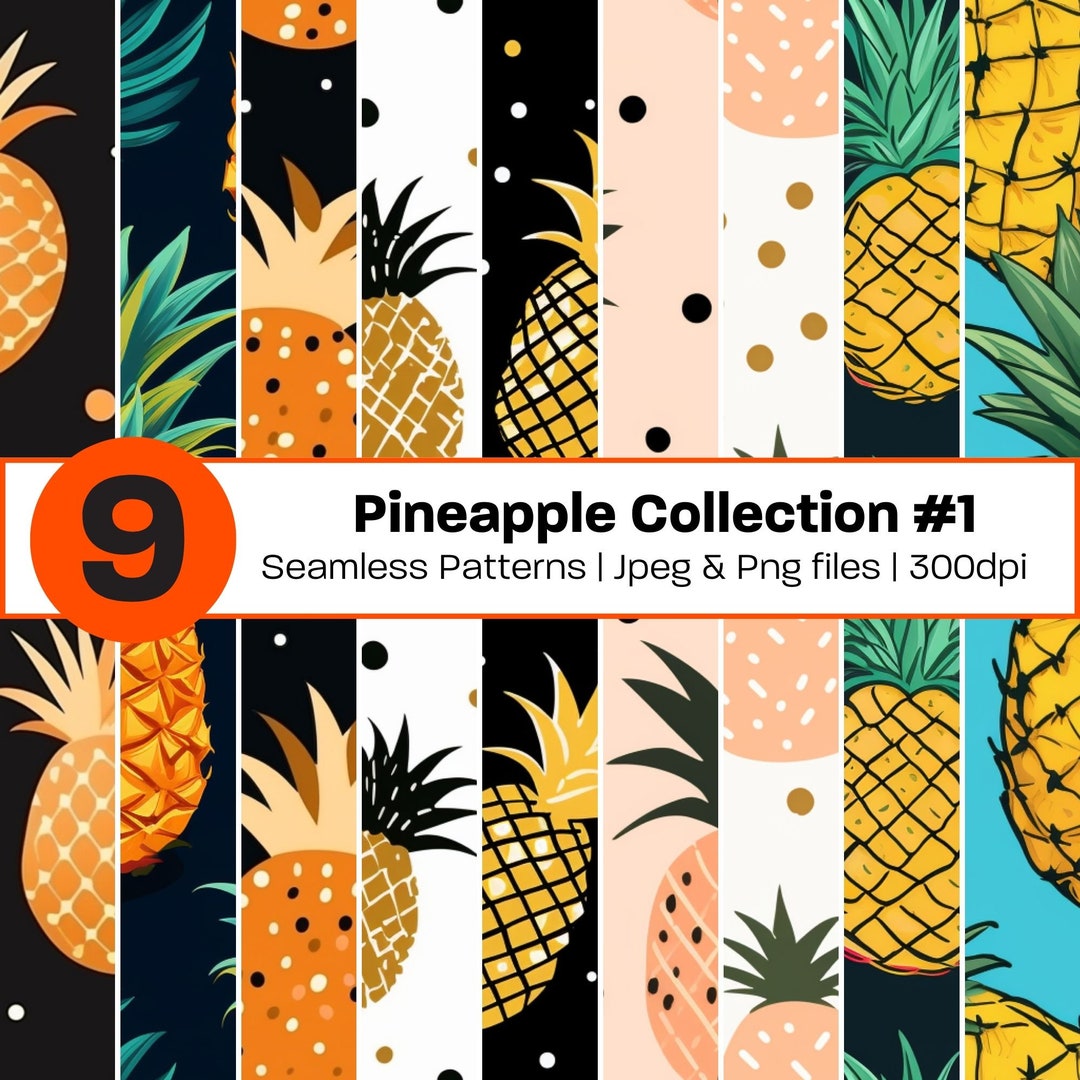 Pineapple Digital Paper Pineapple Pattern Pineapple Seamless Summer ...