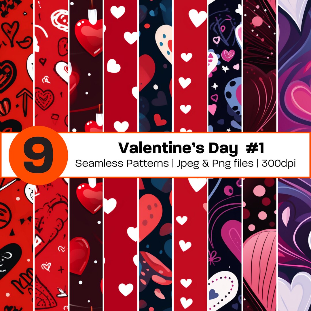 Hearts Seamless Scrapbook Paper Love Backgrounds Valentine's Day ...