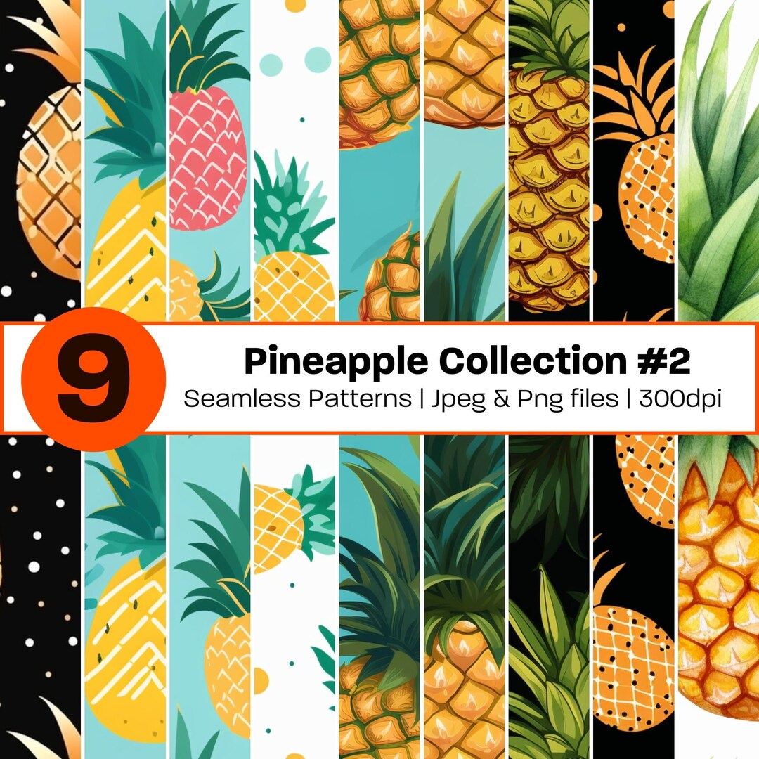Pineapple Digital Paper Pineapple Pattern Pineapple Seamless Summer ...
