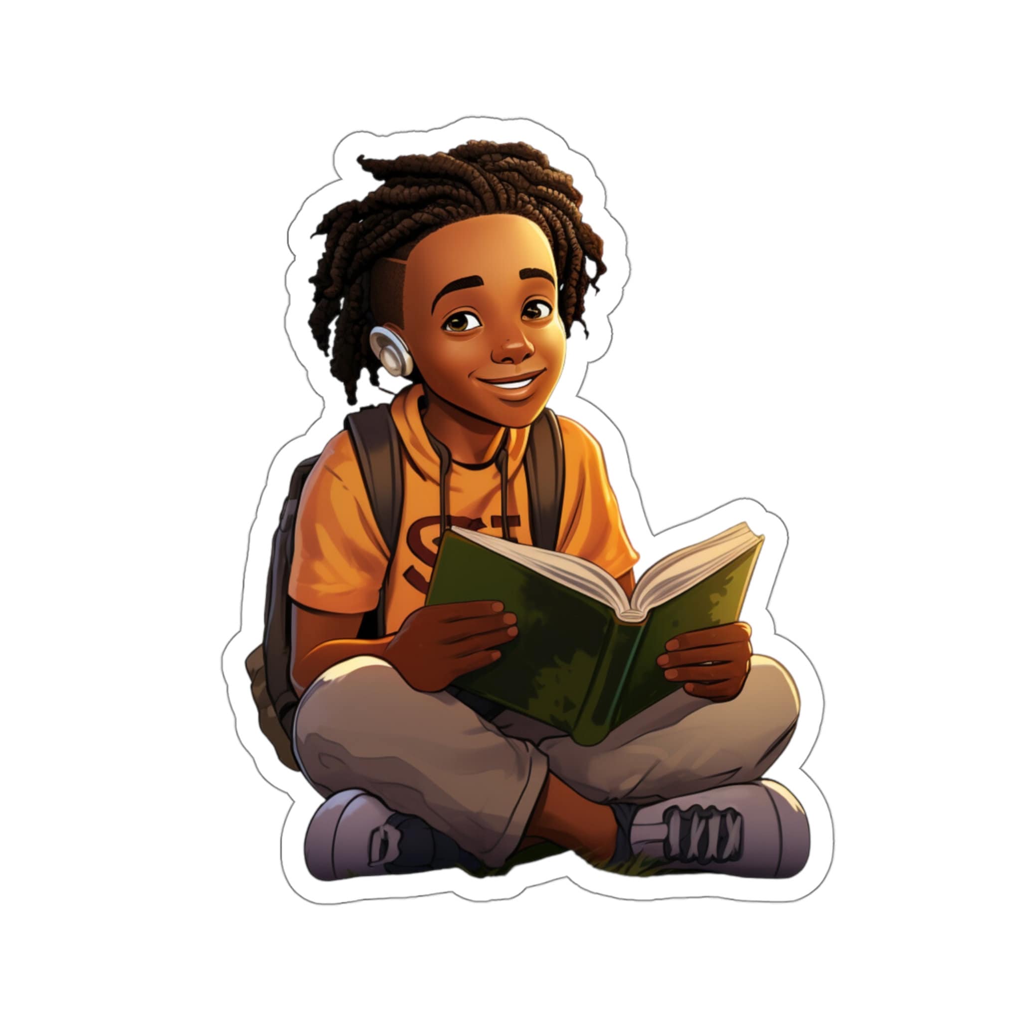 Black Boy Reading Stickers - African American Representation - Etsy