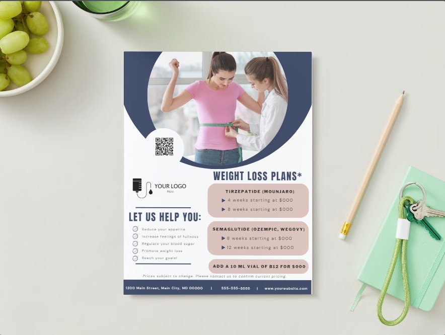 Weight Loss Flyer - Editable Canva Template - Etsy