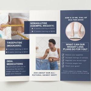 Weight Loss Brochure- Editable Canva Template - Etsy