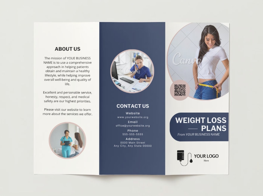 Weight Loss Brochure- Editable Canva Template - Etsy