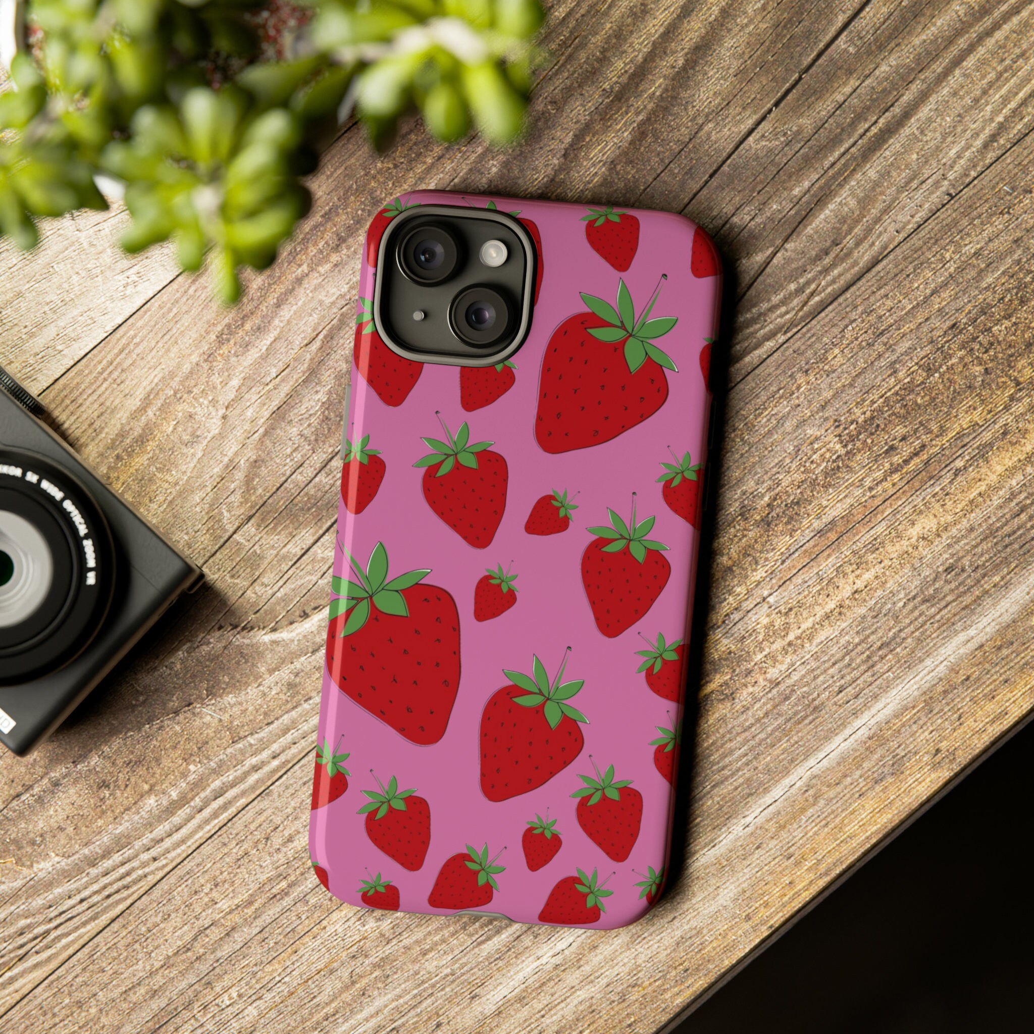 IPhone 15 Series Strawberry Pattern Phone Case - Etsy