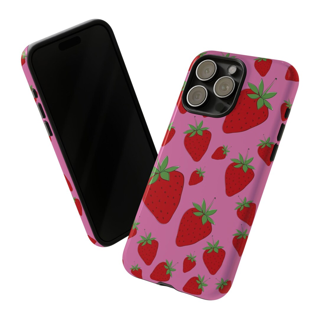 IPhone 15 Series Strawberry Pattern Phone Case - Etsy