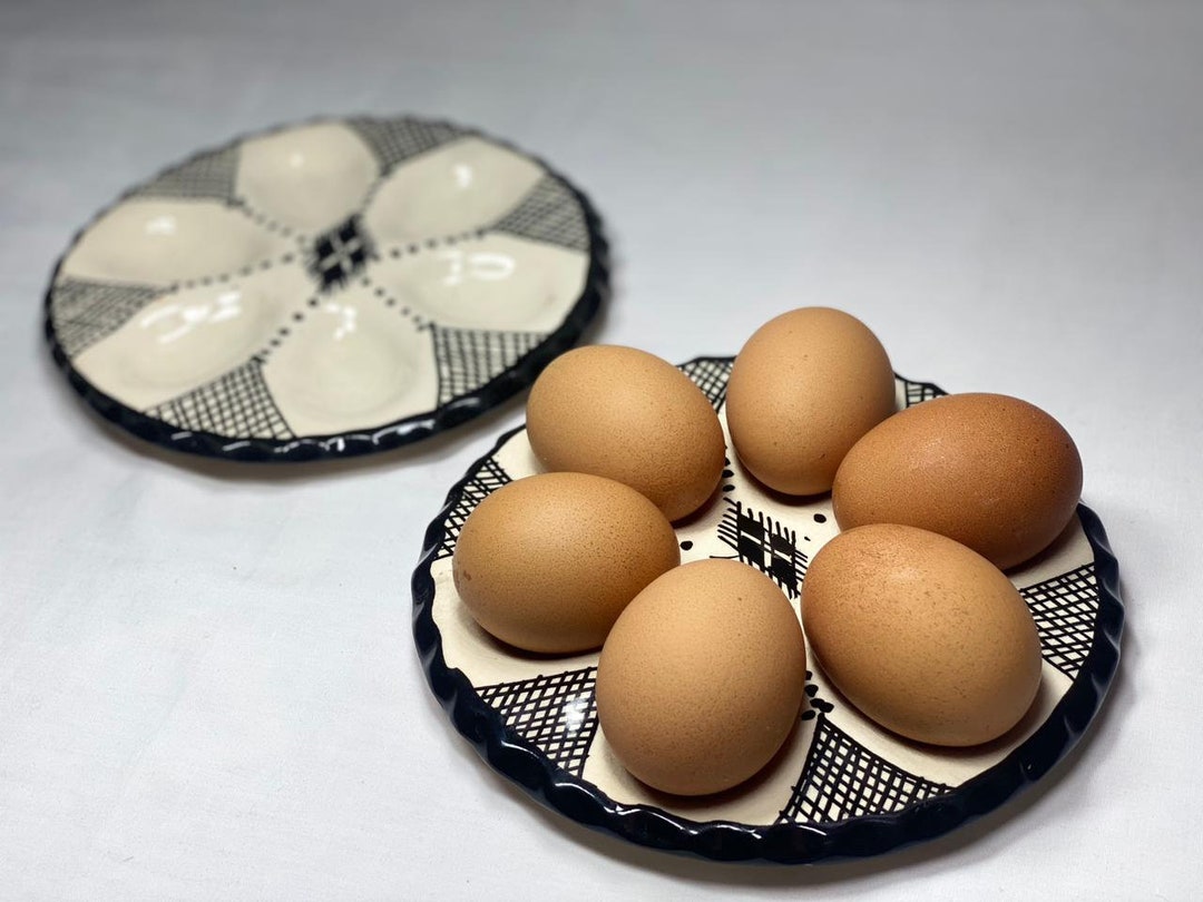 06 Eggs Organiser Handmade Pottery Plate - Etsy