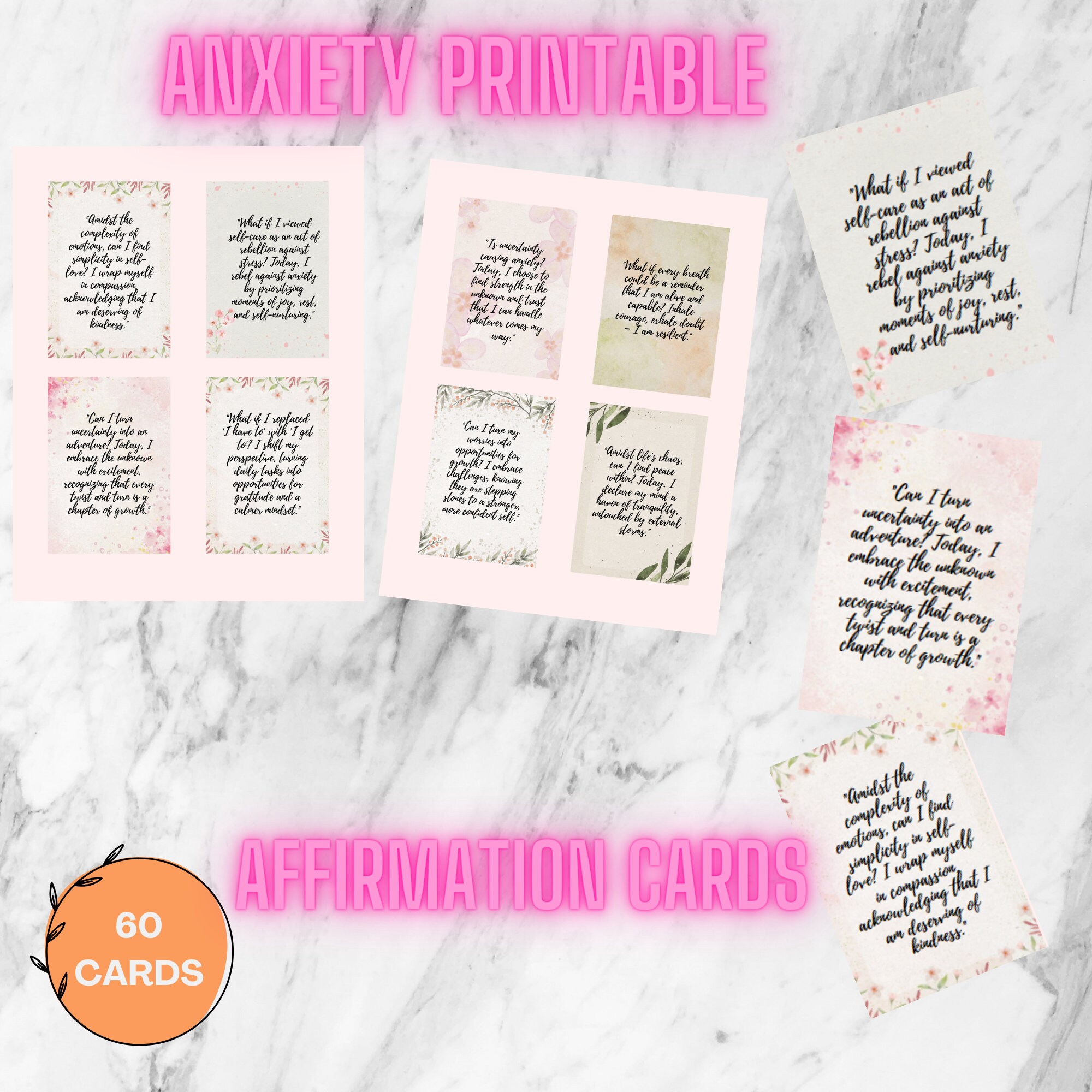 Anxiety Affirmation Cards Printable Anxiety Cards Self - Etsy