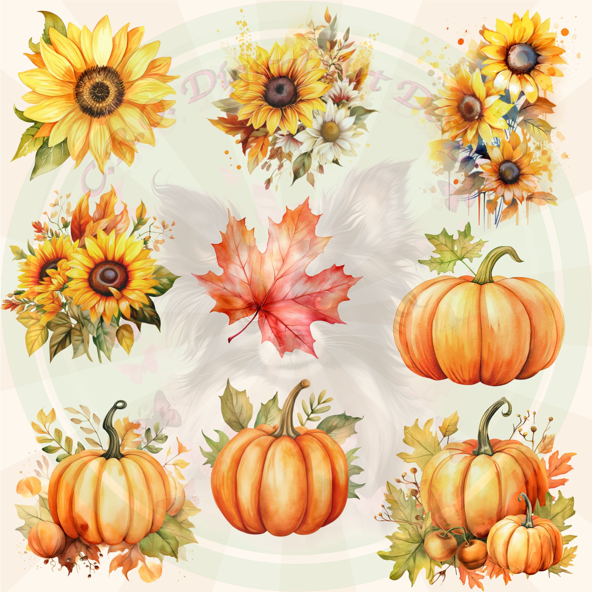 Cozy and Cute Fall Inspired Clipart PNG Set, 18 Fall Clipart ...