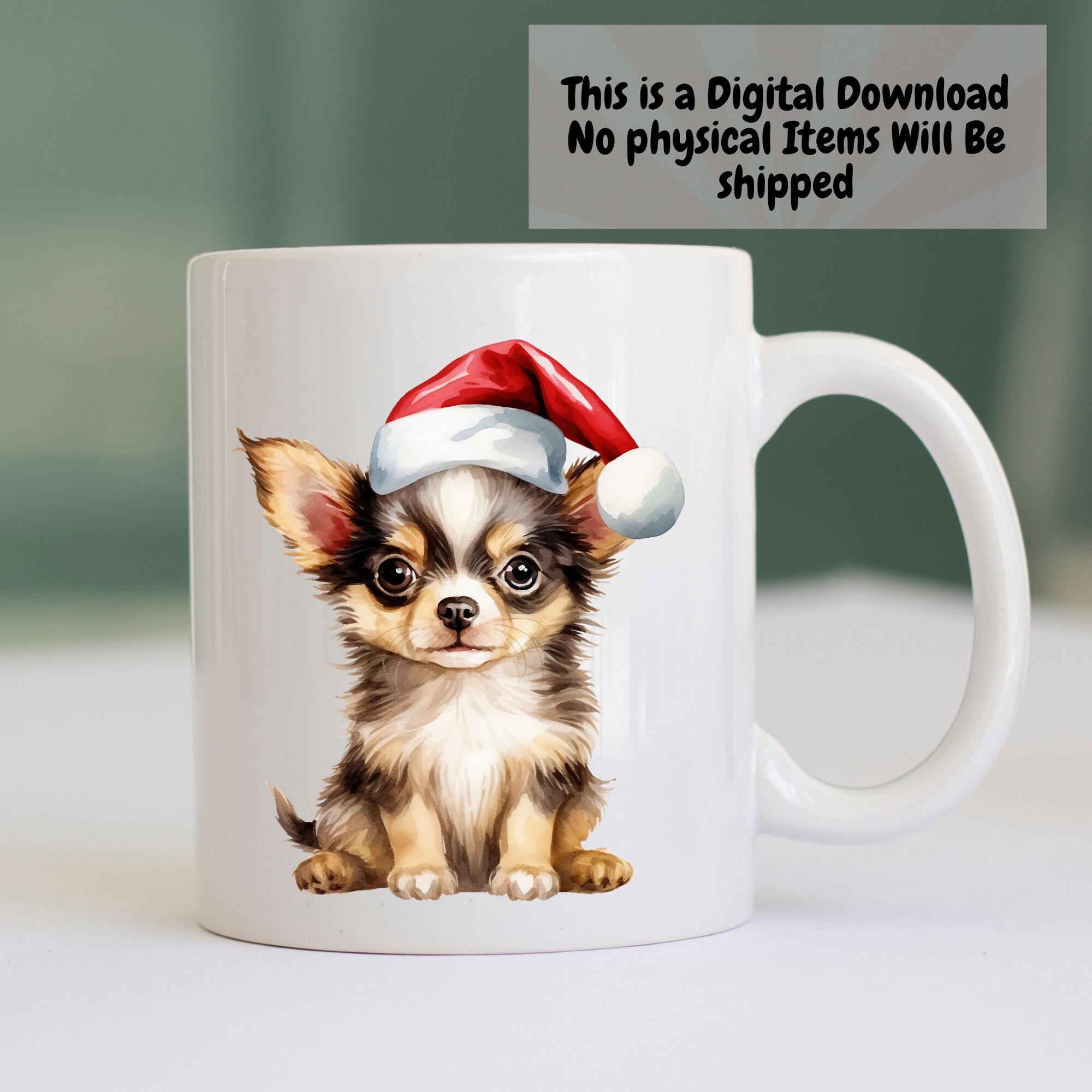 Cute Santa Puppy Christmas Clipart PNG Set, 24 Holiday Winter Clipart ...