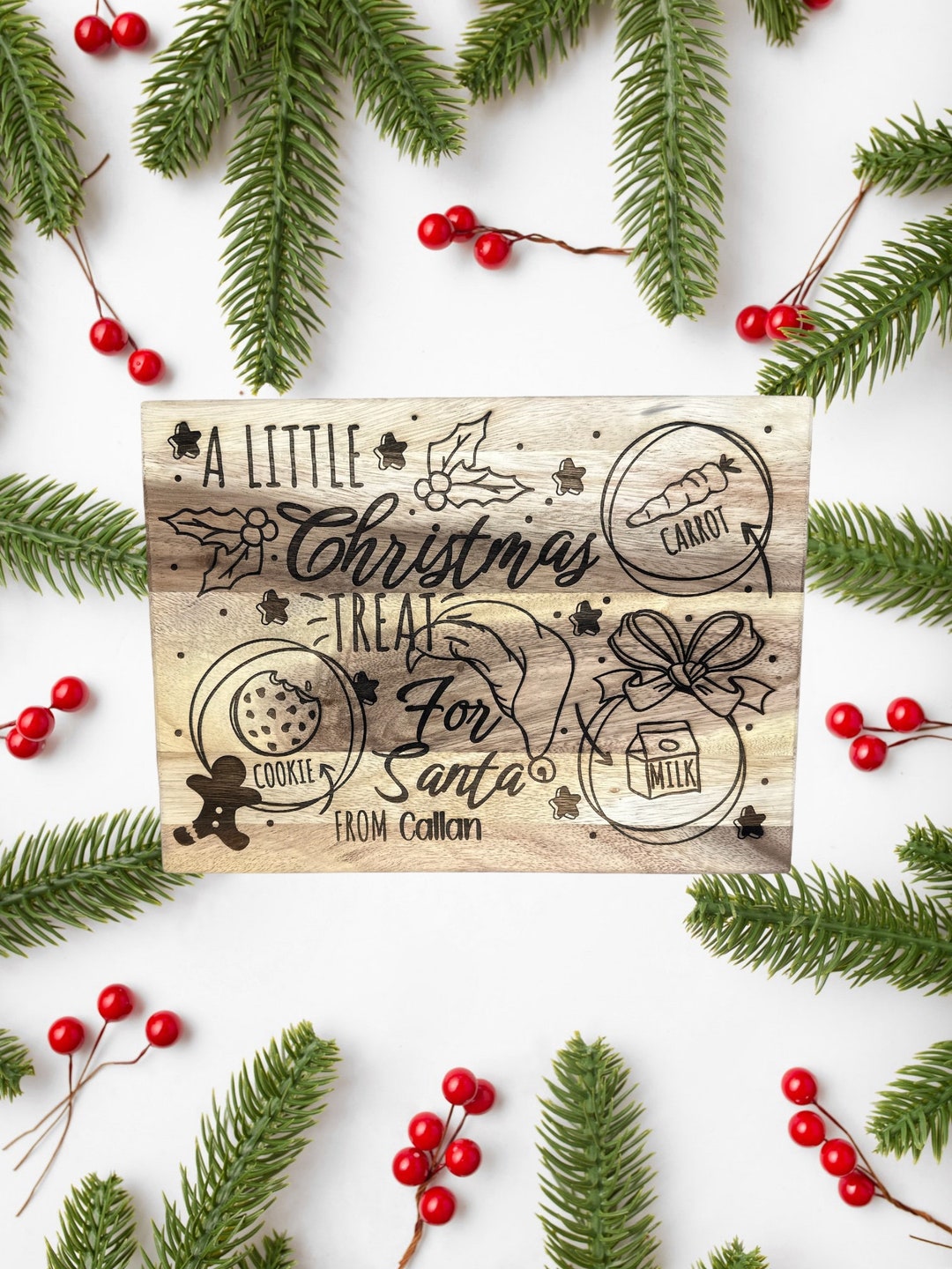 Ractangle Santa Board W/customizable Name - Etsy