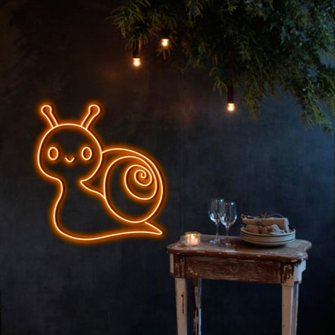 Snail Neon Sign Custom Snail Led Sign Cute Snail Led Sign - Etsy