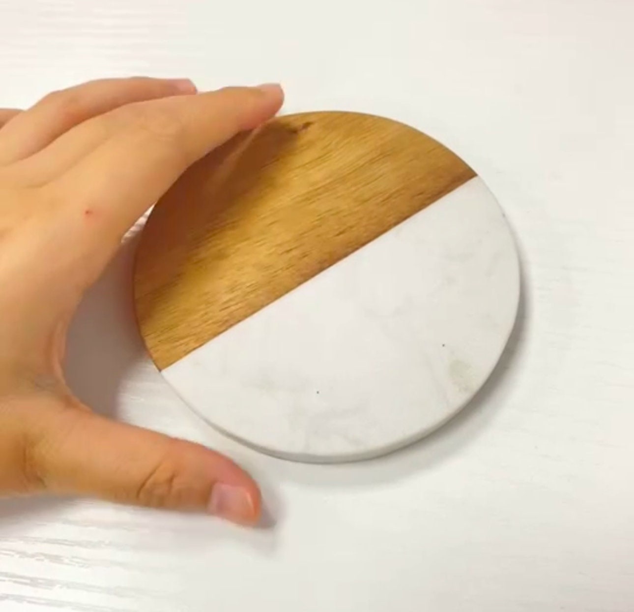 Arabic English Coaster Custom Personalized Palestine Marble Wood ...