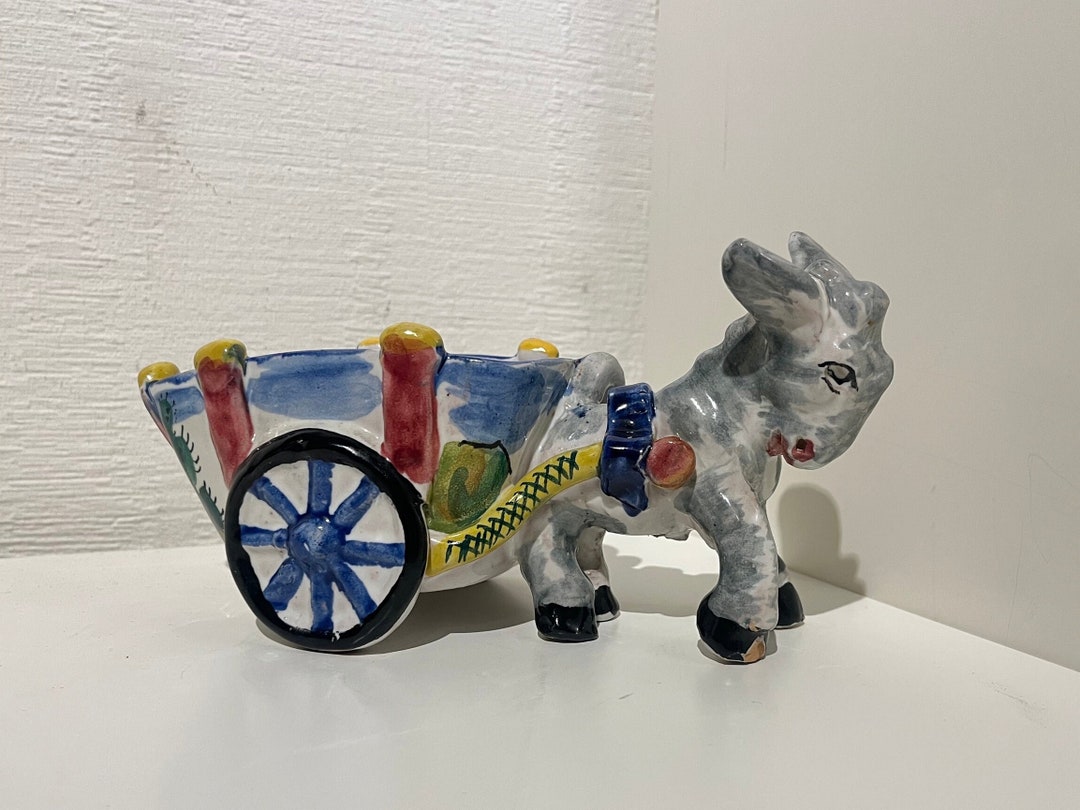Large Italian Donkey Planter in Ceramic. 1950's Vintage Majolica ...