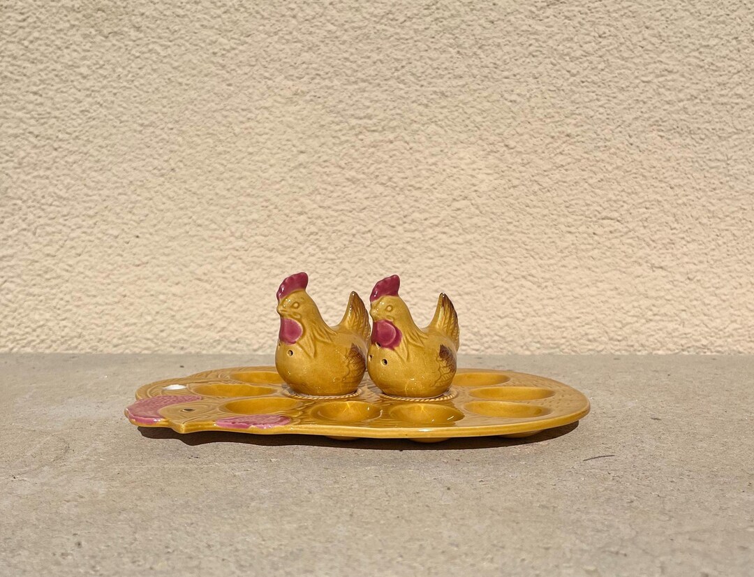 Vintage Japanese Ceramic Wall-hanging Easter Egg Dish or Tray With Salt ...
