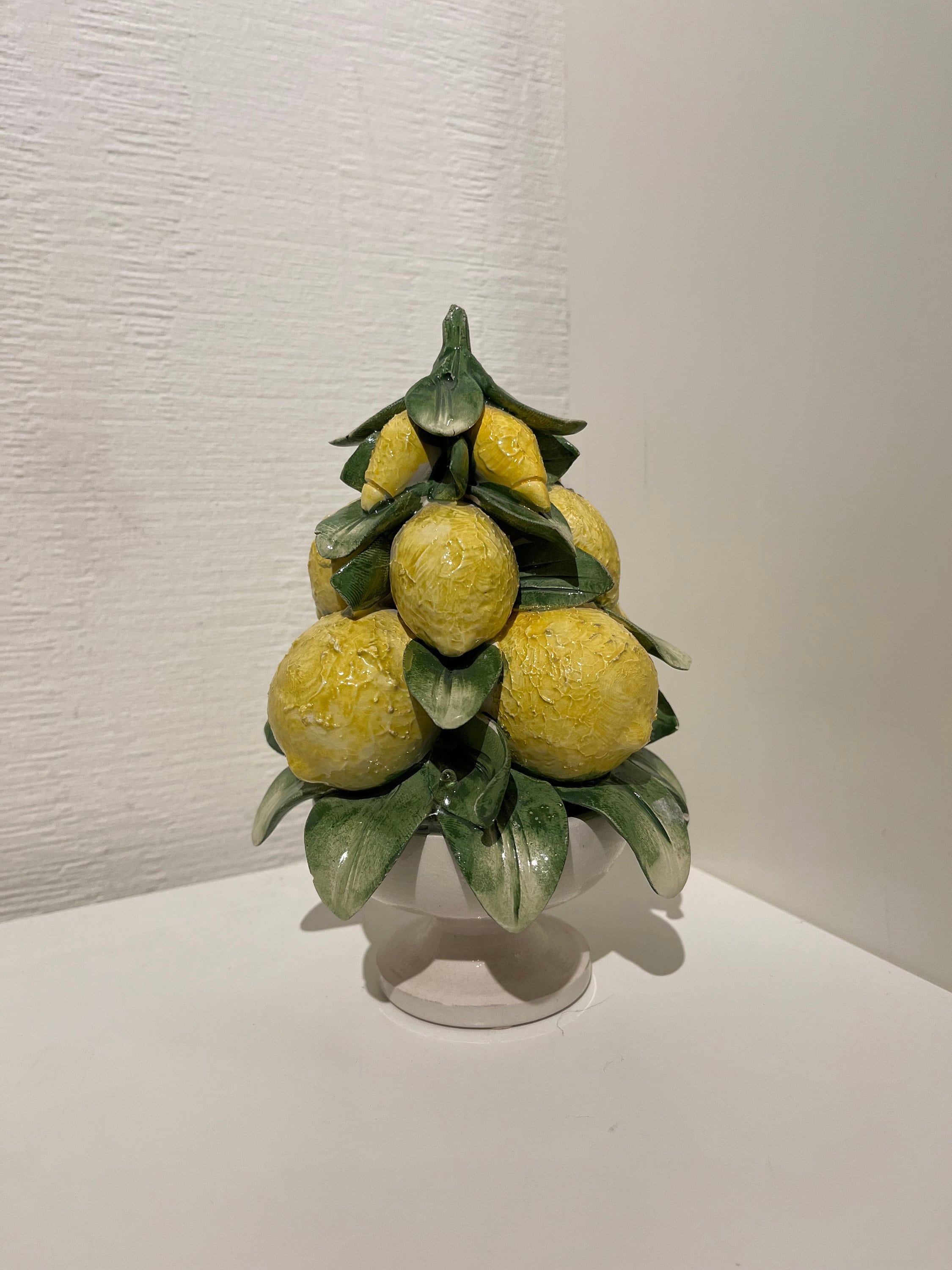 Vintage Italian Majolica Petite Lemon Topiary Tree in Basket. Handmade ...