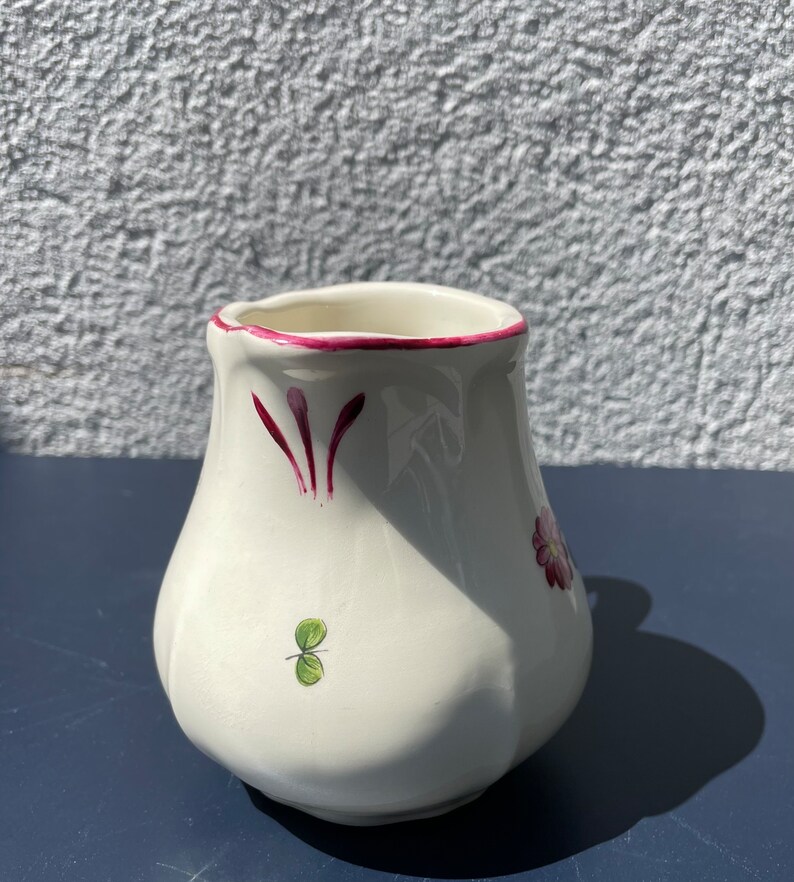 Small Old French Milk, Creamer Pot, Jug. Earthenware. Vieux Saint Amand ...
