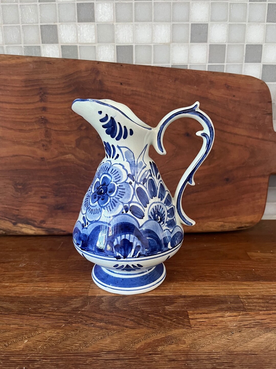 Vintage Delft Blue Creamer Holland Hand Painted Floral 4.25" - Etsy