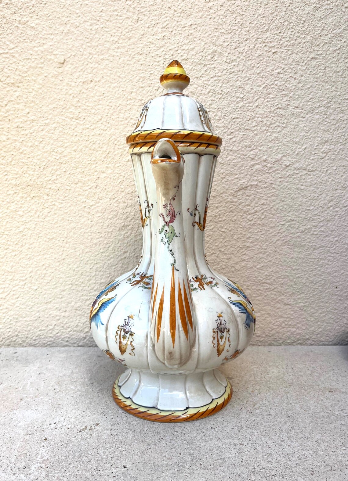 Capodimonte Porcelain Teapot, Italian Renaissance Decor, Goose Spout ...