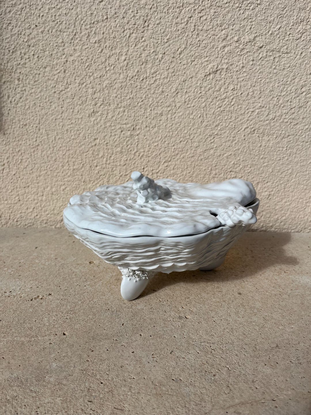 Vintage Italian White Ceramic Clam Shell Tureen With Ladle. Wonderful ...
