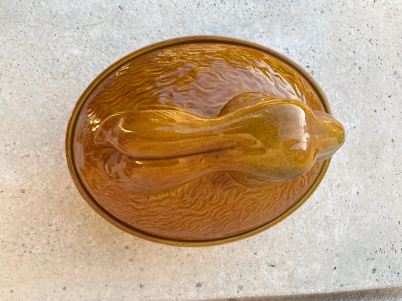 Rabbit Terrine / Pot De Terrine, Vintage, Handcrafted, Earthenware ...