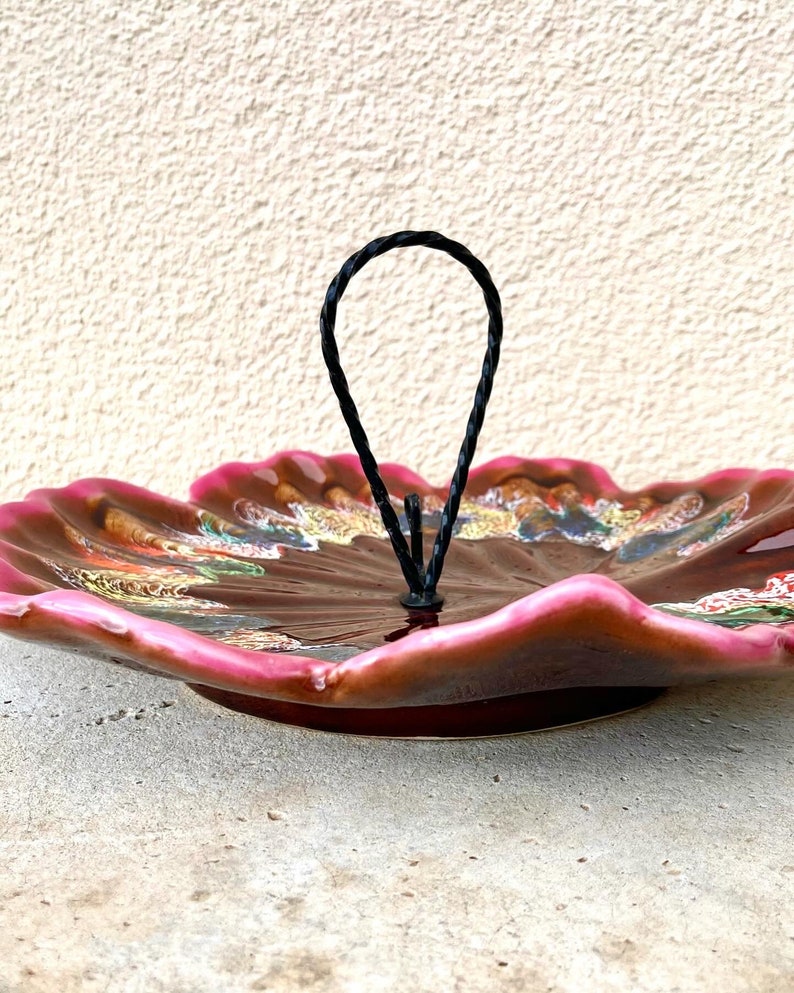 1960s Vintage Vallauris Cheese Platter in the Shape of a Leaf ...