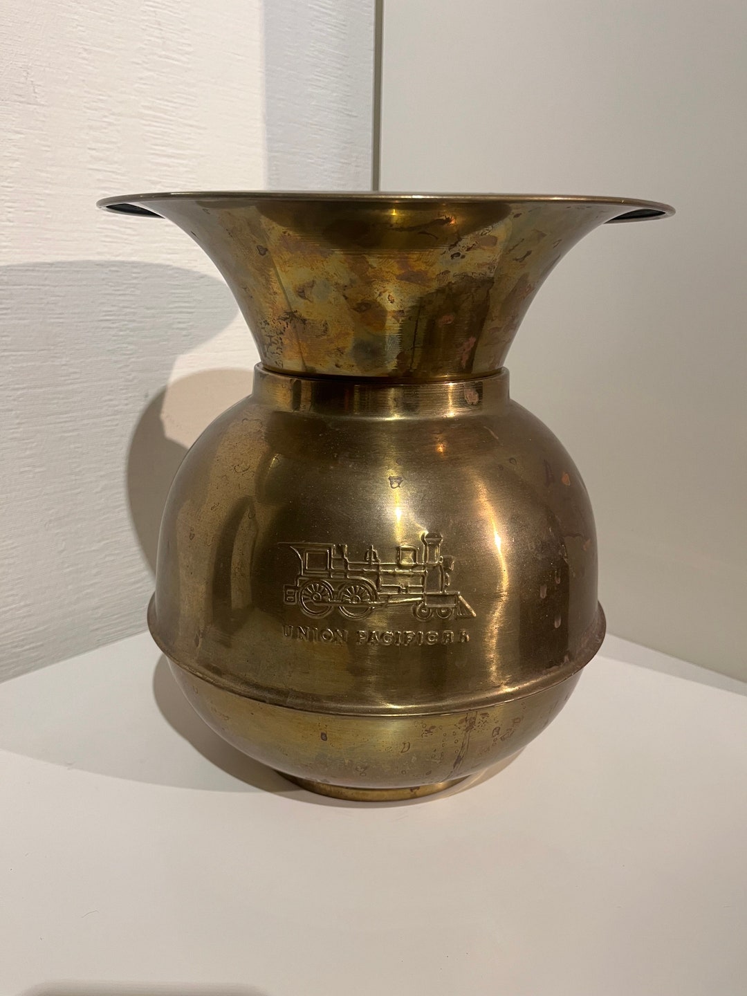 Union Pacific Railroad Vintage Brass Spittoon 1920's - Etsy