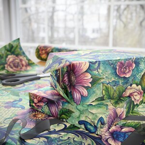 Lush Floral Memories Wrapping Paper Cute Girly Preppy Cottagecore Gift ...