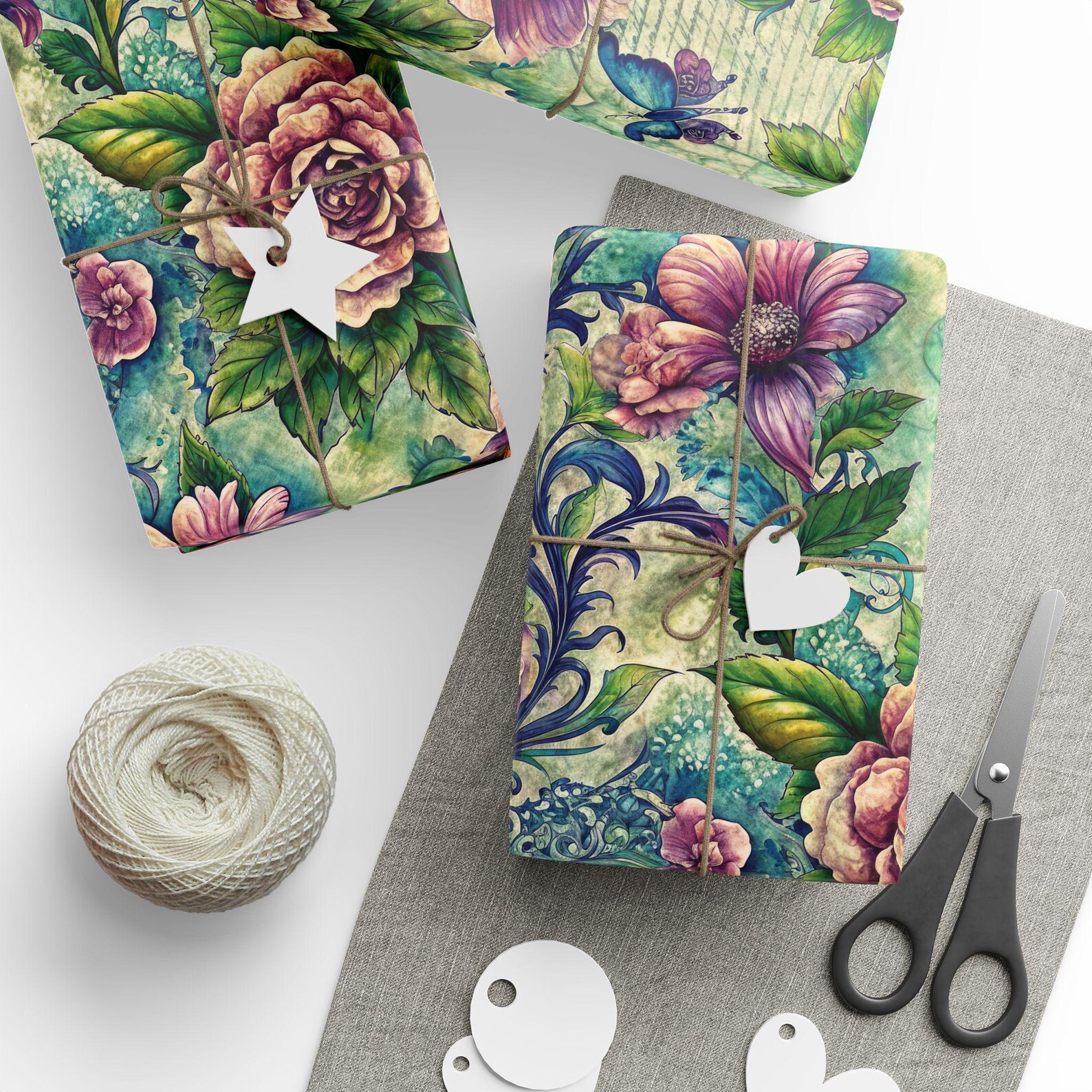 Lush Floral Memories Wrapping Paper Cute Girly Preppy Cottagecore Gift ...