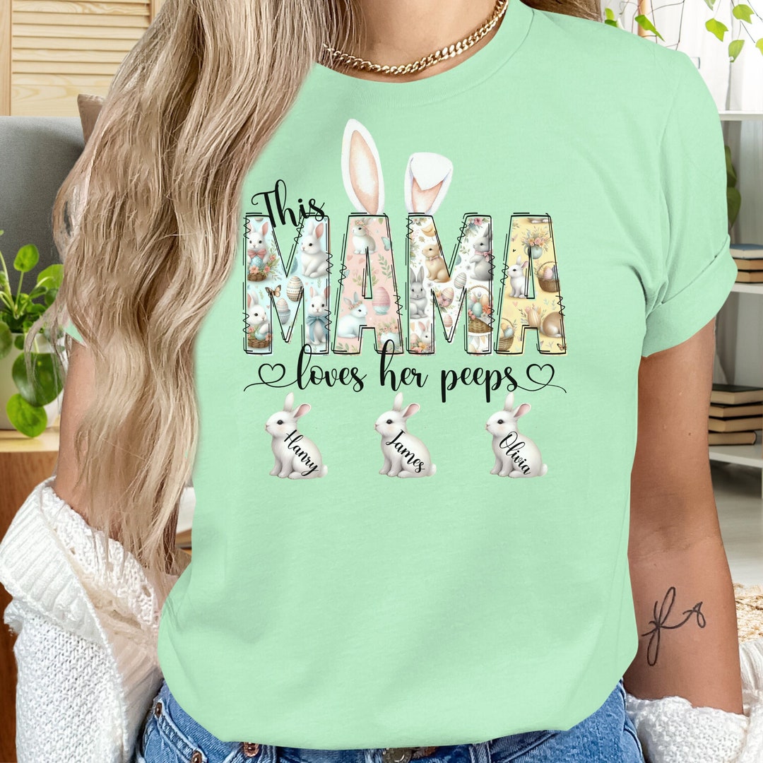 Custom Easter Mommy With Name of Kids, Easter Pregnancy Shirt, Bunny ...