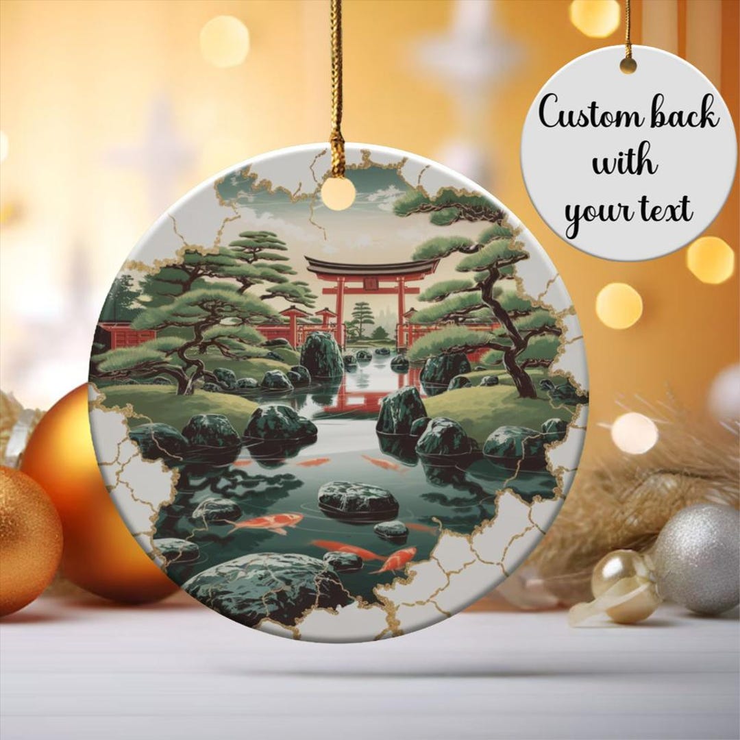 Ceramic Japanese Garden Ornaments, Personalized Christmas Tree ...