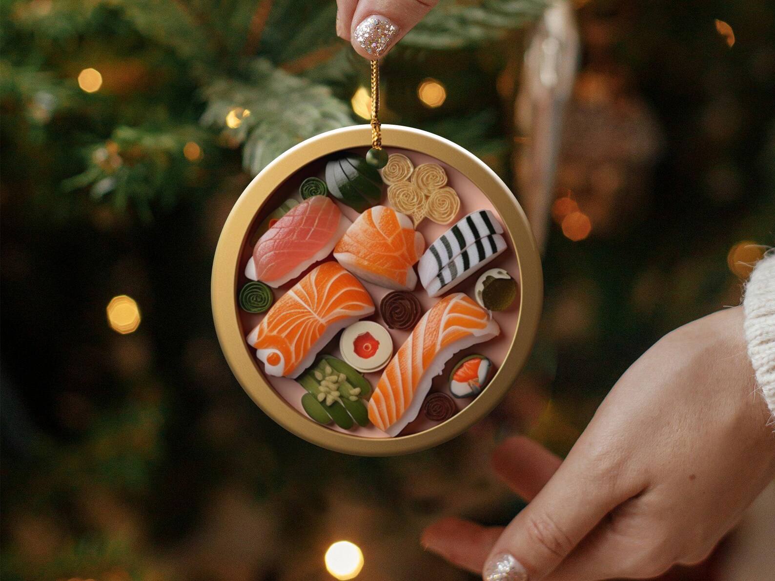 Ceramic Sushi Ornament, Personalized Gift for Asian Food Avid, Custom ...