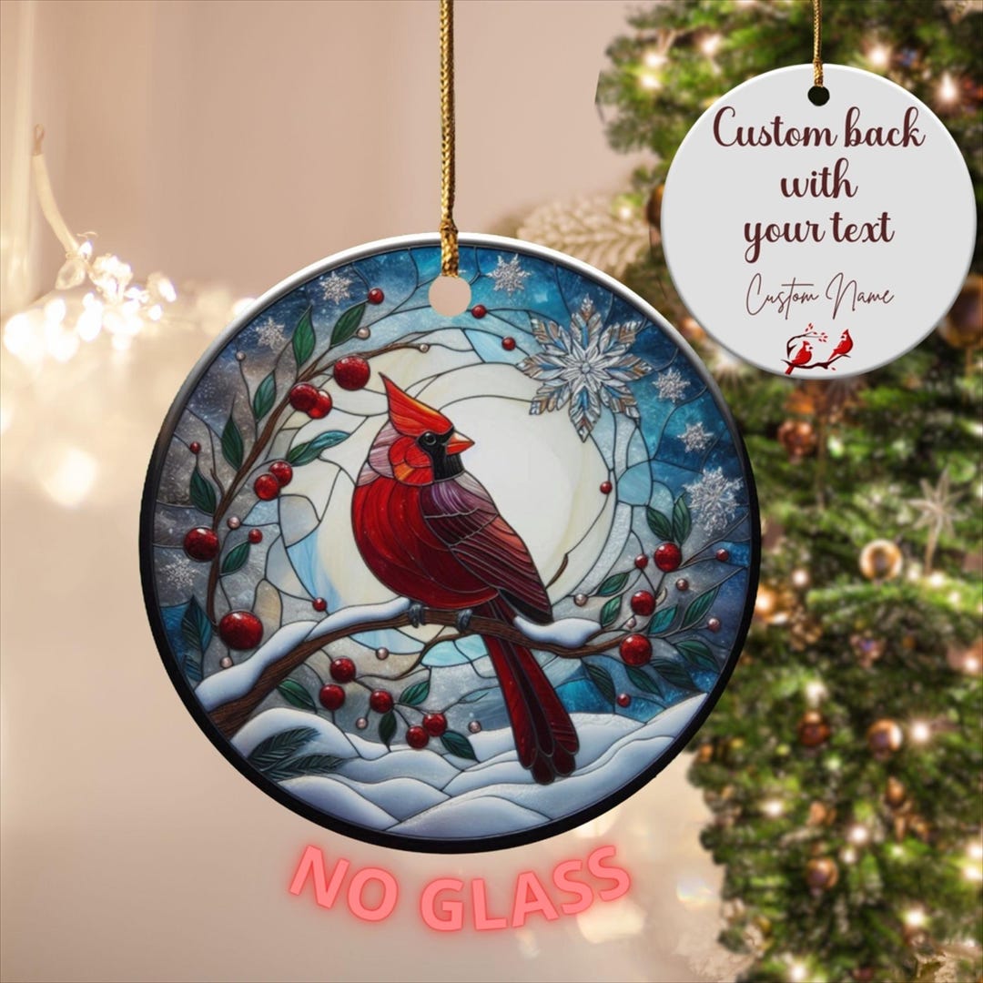 Memorial Ceramic Cardinal Ornament, Personalized Elegant Hope Christmas ...