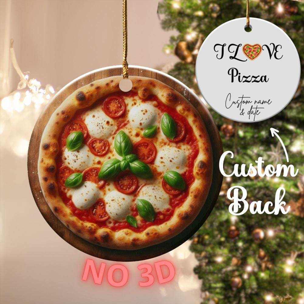 Custom Italian Pizza Christmas Tree Decoration, Novelty Christmas ...